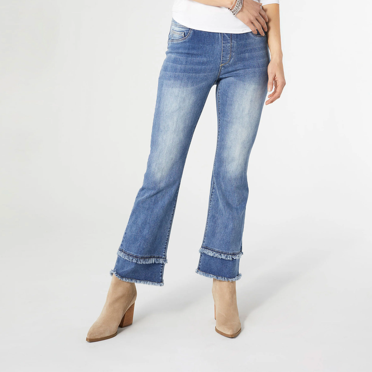 OMG PULL ON FLARE DOUBLE FRINGE BOTTOM – Southern Accents